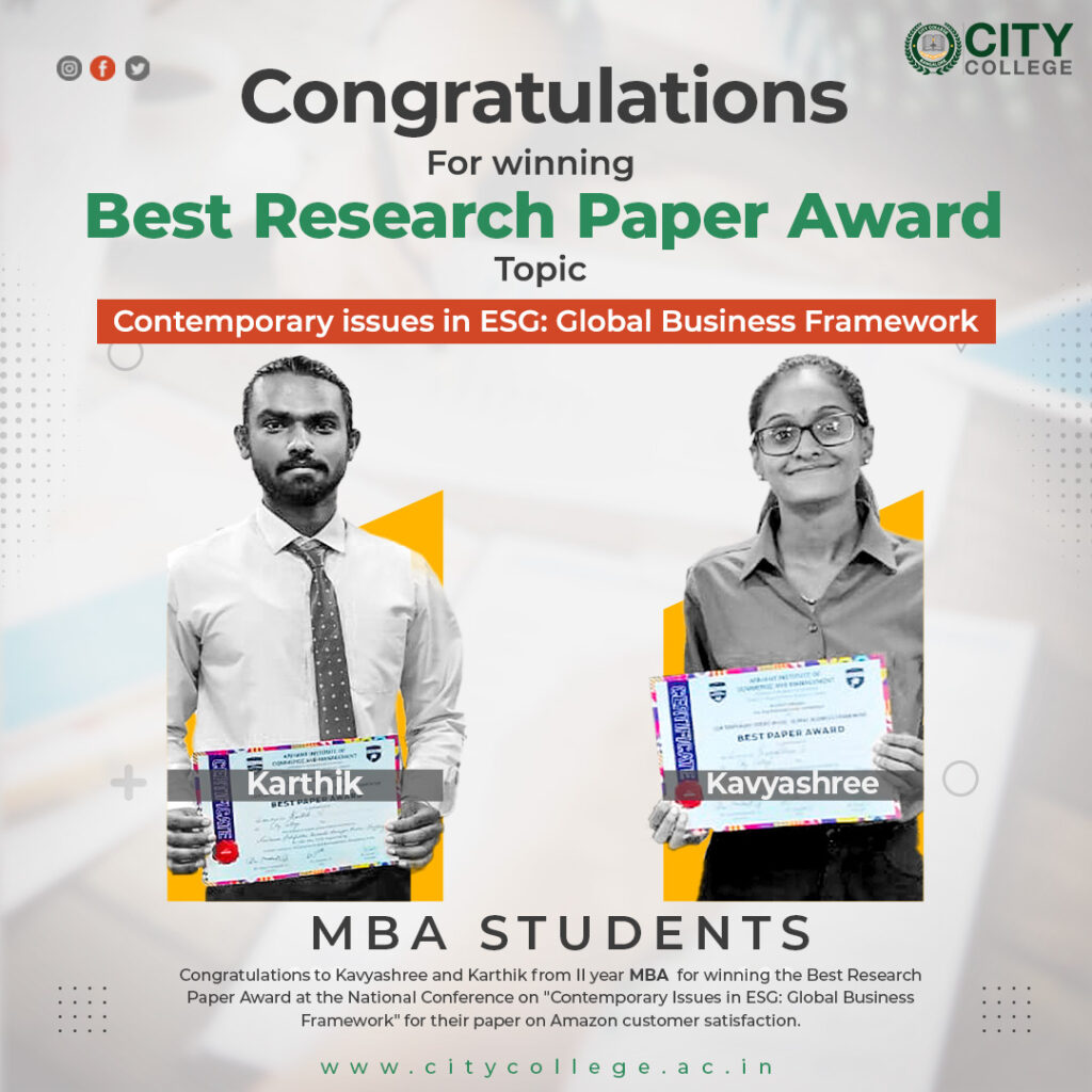 Congratulations to Kavyashree and Karthik for Winning the Best Research ...